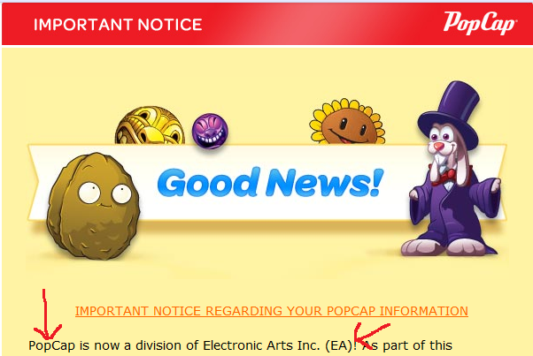 Electronic Arts Now in Control of Your PopCap Data - GameRevolution