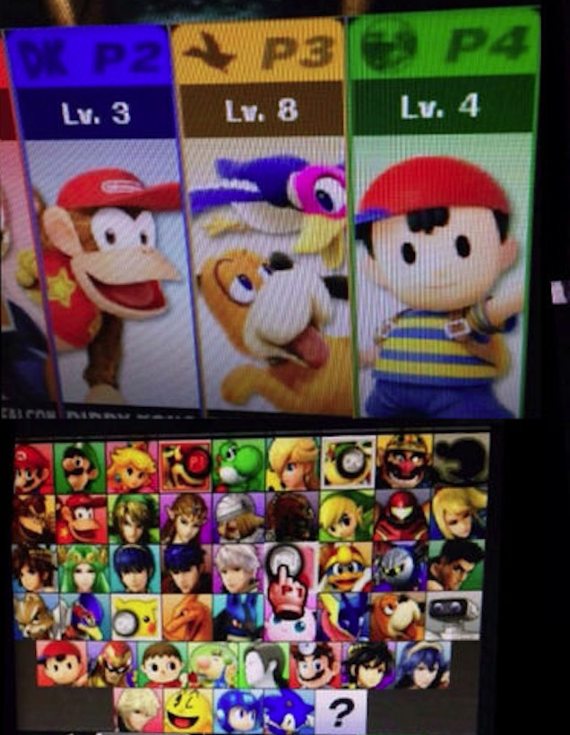 Super Smash Bros 3ds Character Selection Screen