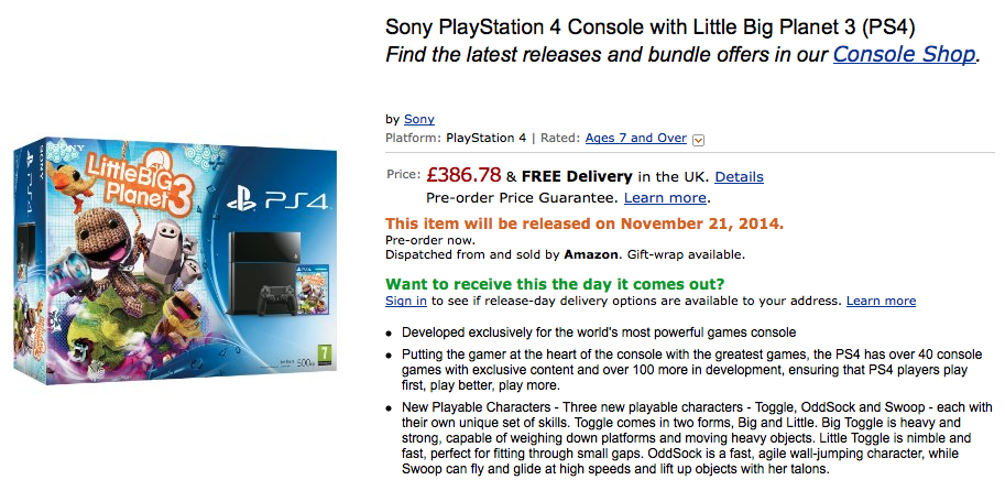 LittleBigPlanet 3 PS4 Console Bundle Leaked by Amazon - GameRevolution