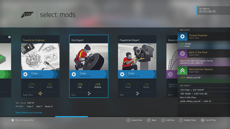 Forza Motorsport 6 Rare and Super Rare Mods List - GameRevolution
