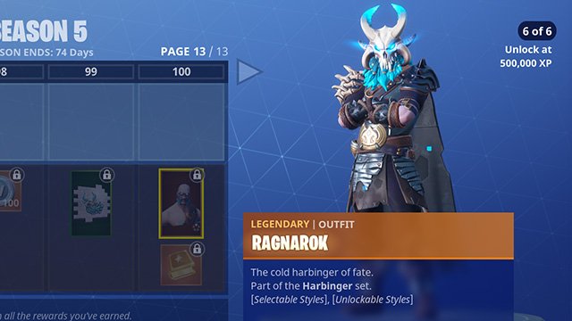 Fortnite Ragnarok Skin: Season 5 Battle Pass Final Unlock 100 Guide ...