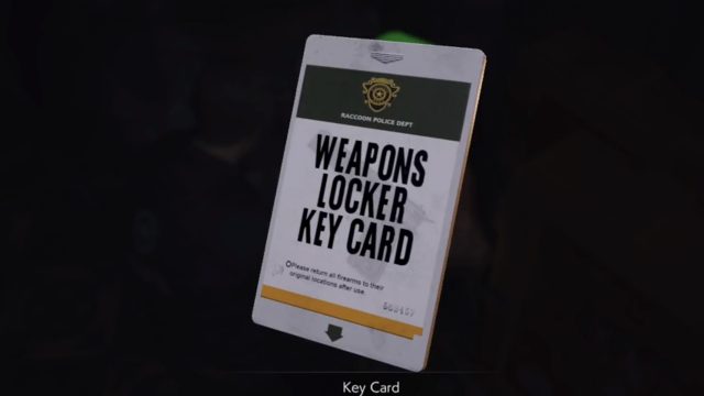 Resident Evil 2 Weapons Locker Key Card location | Find the Shotgun key ...