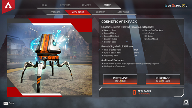 Apex Legends Crafting Metals, Apex Coins, and Legend Tokens ...