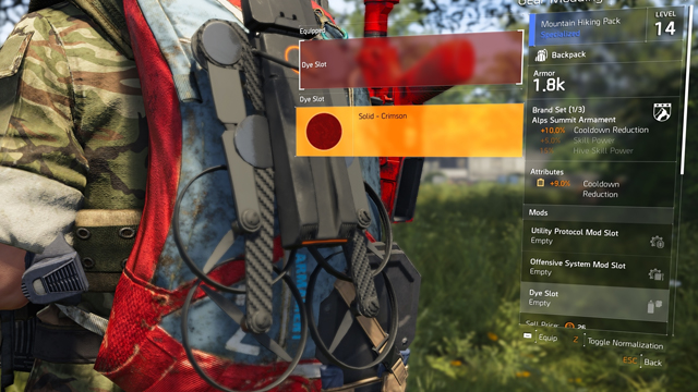 The Division 2 Gear Dyes Locations | How to change gear color ...