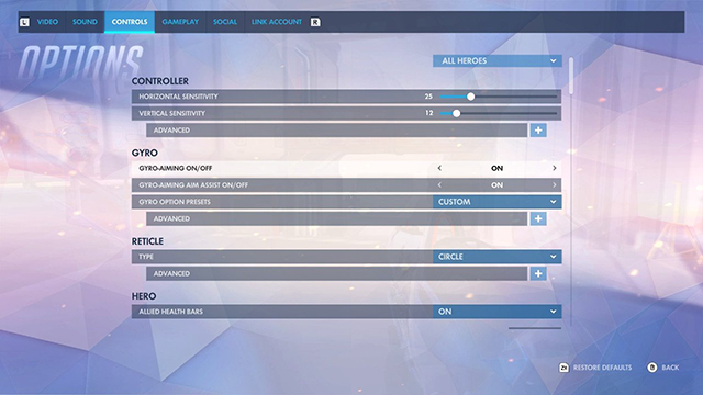 Overwatch Switch Gyro Controls | How to disable them or turn them down ...