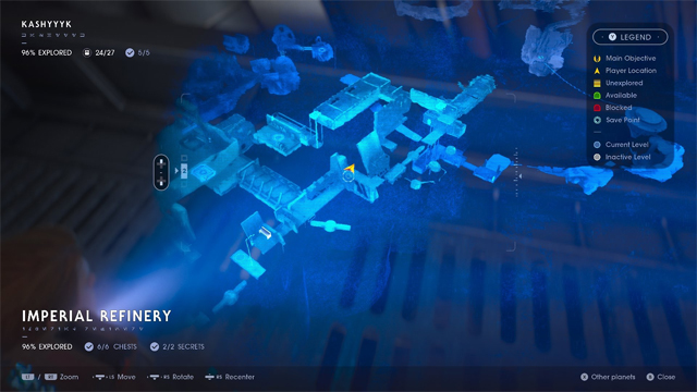 Star Wars Jedi: Fallen Order Imperial Refinery 96% | Kashyyyk 100% ...