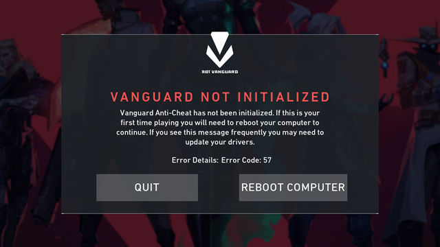 Valorant Error Code 57 | How to fix - GameRevolution