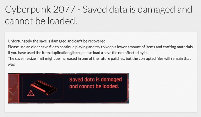Cyberpunk 2077 Save File Damaged and Cannot be Loaded | Is there a ...