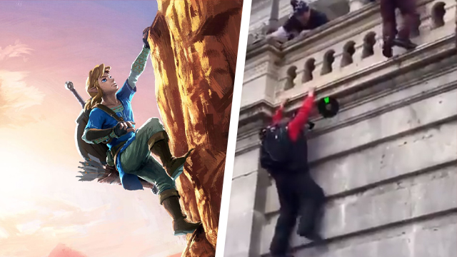 Capitol Riots: Man falls off wall, is compared to Link in Breath of the ...