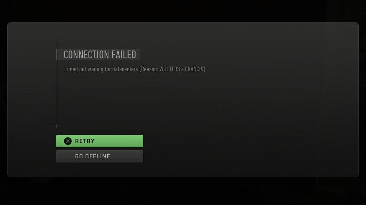 Warzone 2.0 'Timed Out Waiting for Datacenters' Error Fix - GameRevolution