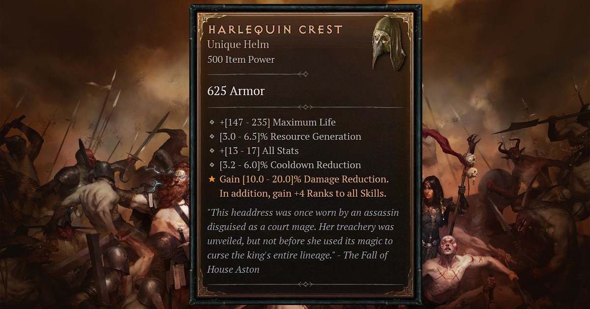 Diablo 4 Shako Drop: How to Get Harlequin Crest Unique Helm ...