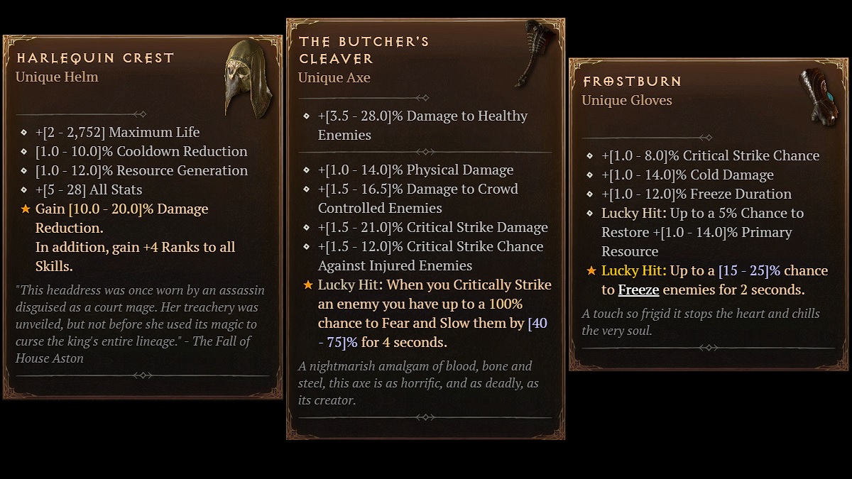Diablo 4 Unique Items List: Barbarian, Rogue, Sorcerer, Necromancer ...