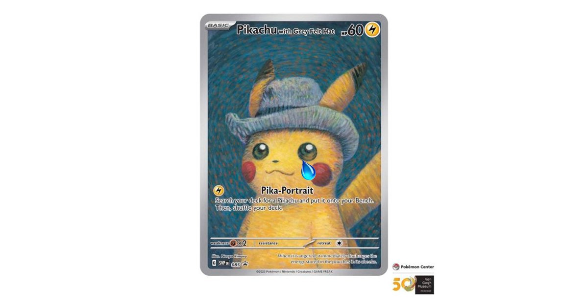 Pokemon Center Van Gogh Pikachu With Grey Felt Hat Orders Are ...
