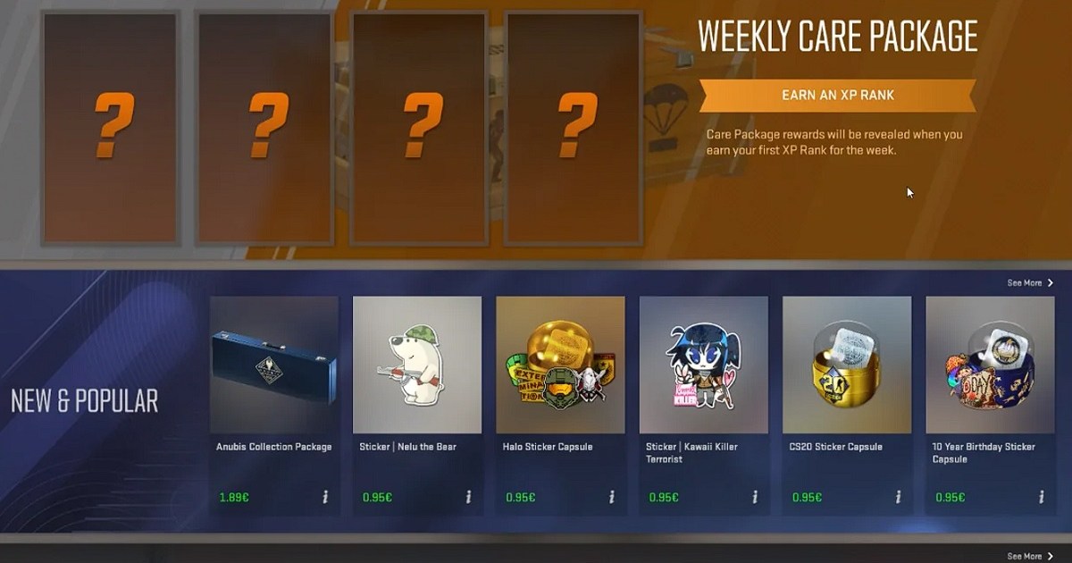 CS2 Weekly Care Package Reset: When Can You Get Free Packages ...