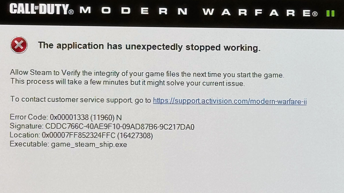 Modern Warfare 3: This Application Has Unexpectedly Stopped Working ...