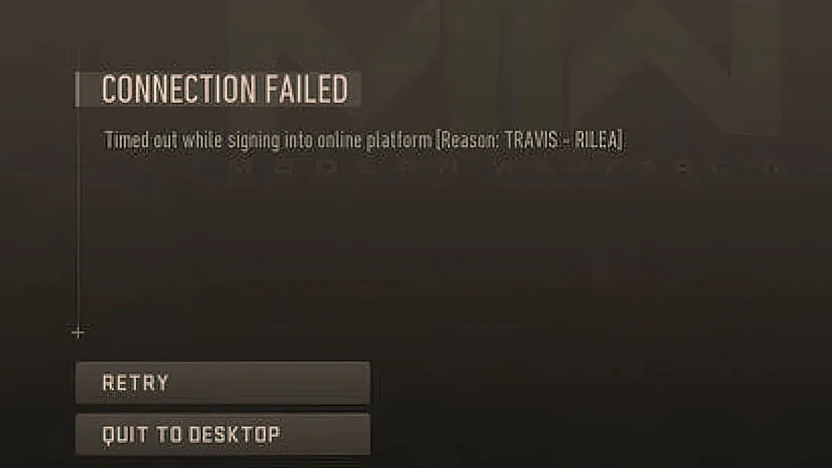 MW3 and Warzone Travis Rilea Error: Timed Out While Signing Into Online Platform Fix ...