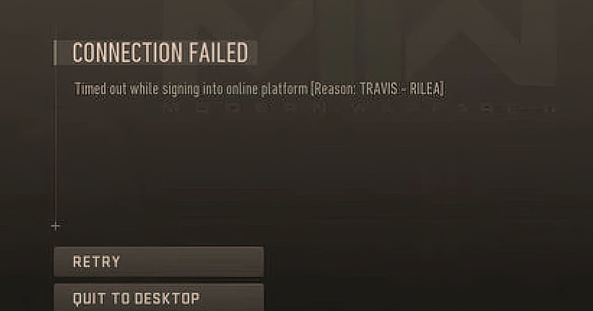 Mw3 And Warzone Travis Rilea Error Timed Out While Signing Into Online
