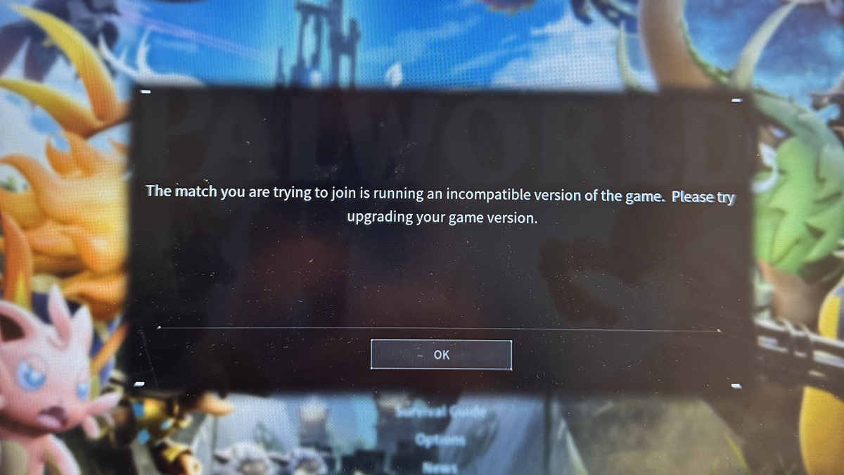Palworld The Match You Are Trying To Join Is Running An Incompatible